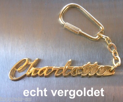 Elegant Keychain Charlotte Gold Plated Gold Name Keychain | eBay UK