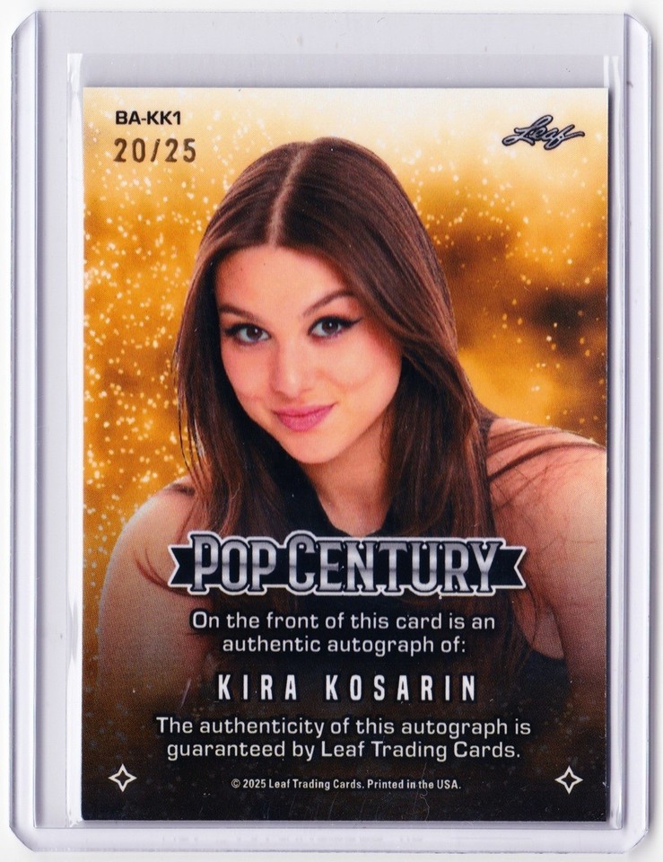 Kira Kosarin 2025 Leaf Pop Century Autograph Card # /25 !! Auto The Thundermans | eBay