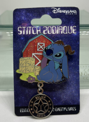 DLRP Disney Paris Stitch Zodiac Aries Belier Pin LE 600 Zodiaque Dangle ...