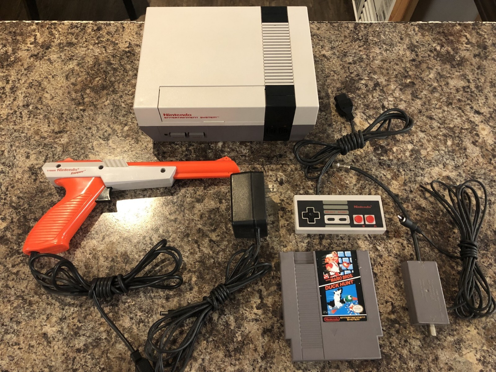 ORIGINAL NES SYSTEM NINTENDO AUTHENTIC CONSOLE CONTROLLER ZAPPER MARIO ...