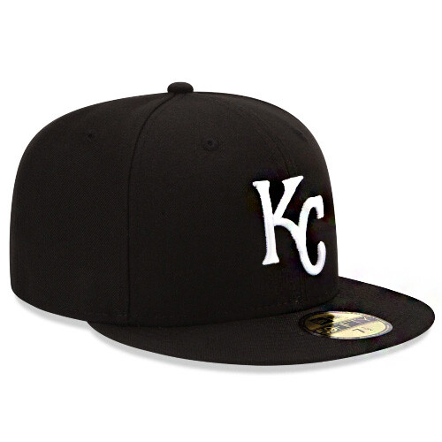 New Era Kansas City Royals Fitted Hat MLB League Basic Black Cap Size 7 ...