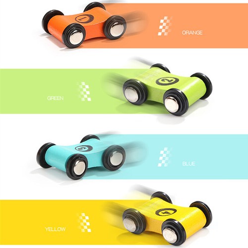 4Pcs Child Scooter Miniature Track Sliding Racing Inertial Pull Back ...