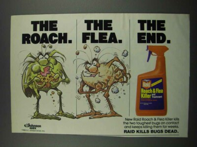 1983 Raid Roach & Flea Killer Ad - The End | eBay