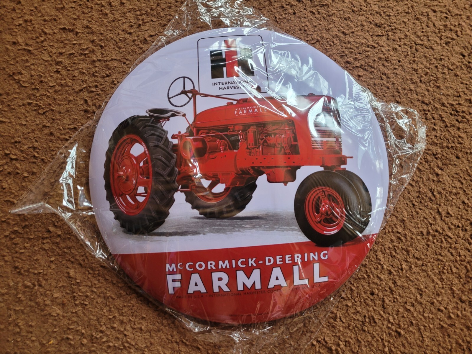 Farmall IH Model H Tractor Domed Sign 16" dia 2" dome International ...