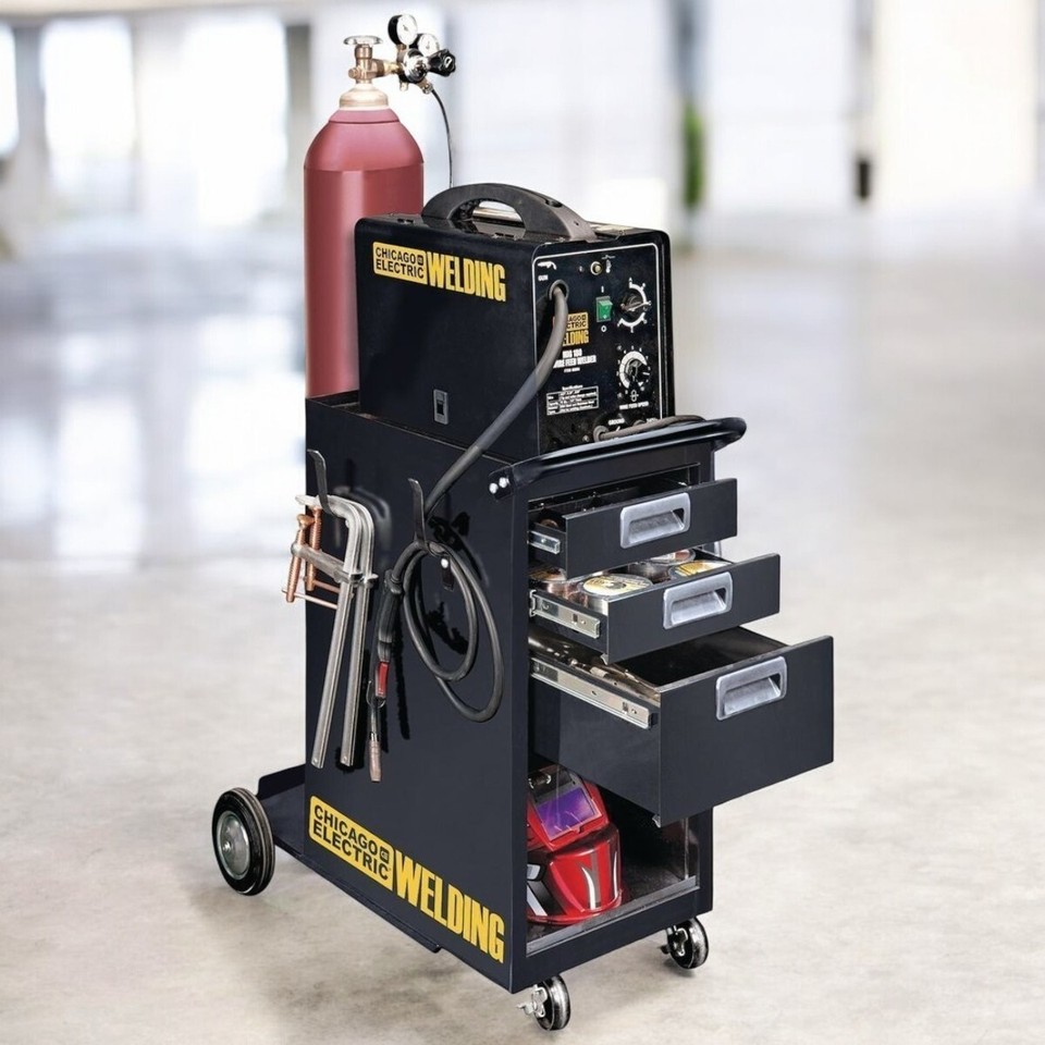Welder Welding Cart Heavy Duty 4 Drawer Rolling Welding Storage Cabinet ...