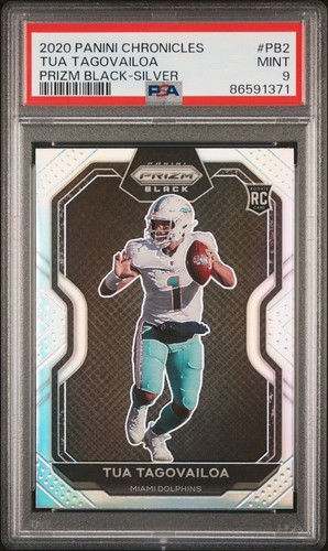 2020 Panini Chronicles Prizm Black Silver Tua Tagovailoa RC Graded PSA ...