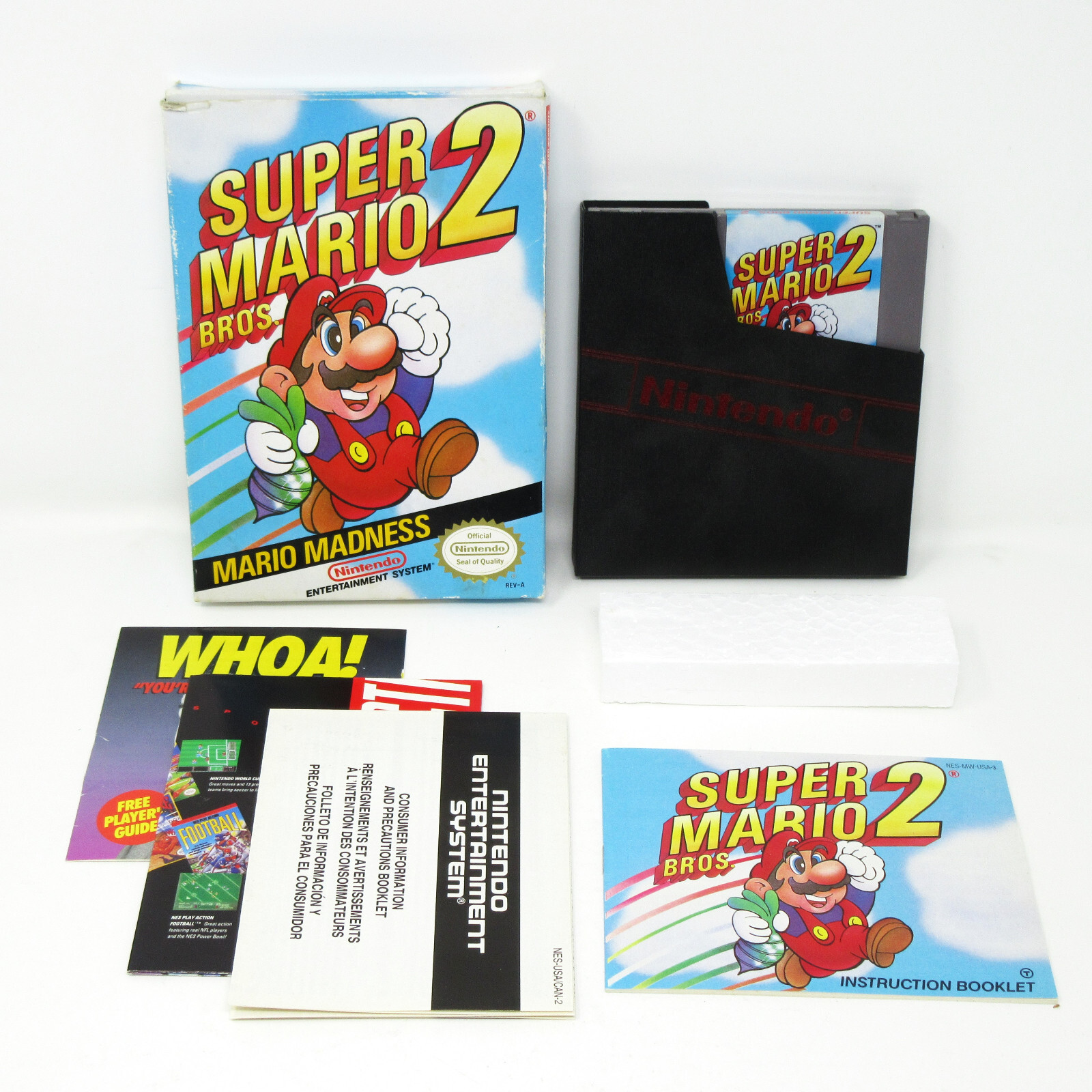 Super Mario Bros 2 Complete in Box CIB Box Manual Styrofoam Insert ...