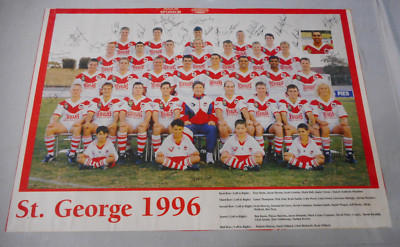 #FF. 1996 ST GEORGE RUGBY LEAGUE TEAM POSTER | eBay Australia