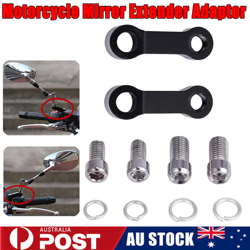 1 Set 10mm Motorcycle Rearview Mirror Riser Extender CNC Adaptor ...
