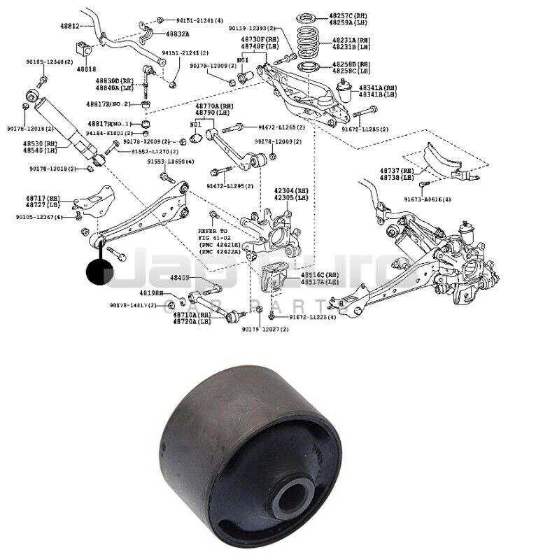 For Toyota Rav4 2012-2018 Rear Axle Trailing Control Arm Bush - Fast ...