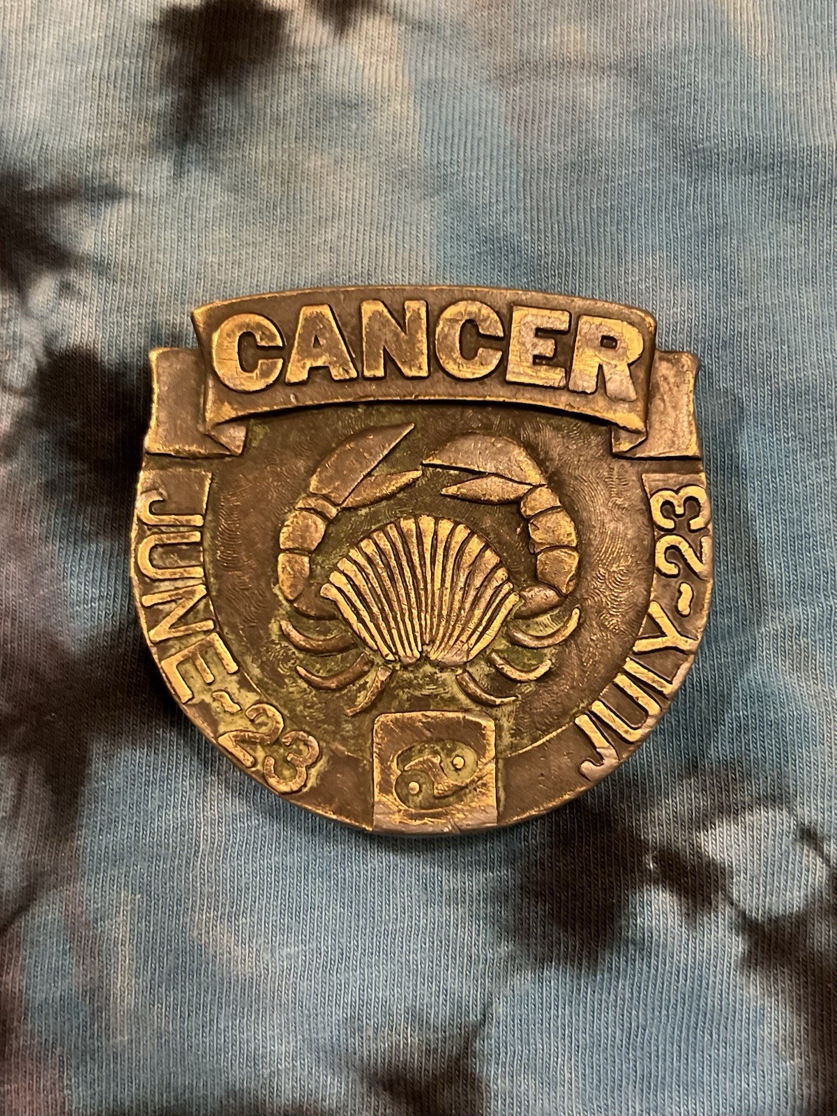 Vintage Belt Buckle Brass 70s Cancer Crab 1976 Bergam… - Gem