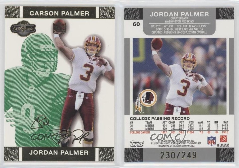 2007 Co-Signers Green Changing Faces Gold Jordan Palmer Carson Rookie ...