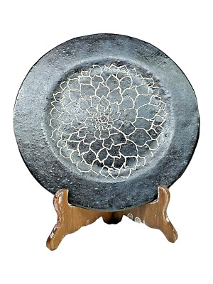 RAKU STUDIO POTTERY SIGNED RR Plate Dahlia Flower HAND-THROWN 9.5” | eBay