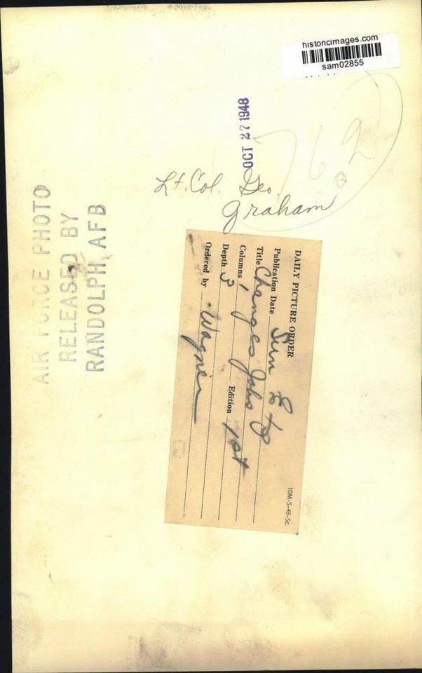 1948 Press Photo Lieutenant Colonel George Graham, Randolph Air Force ...