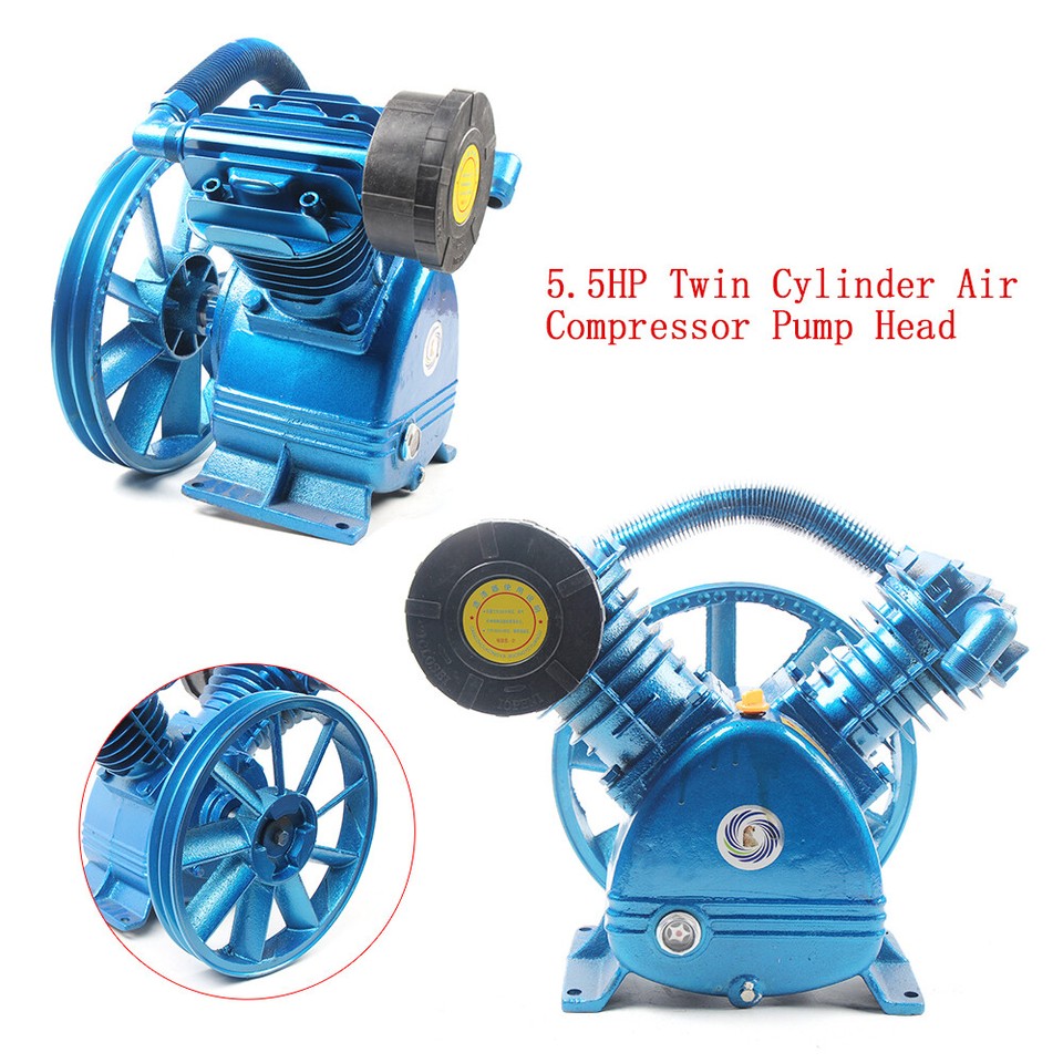 5.5HP Air Compressor Pump Two Stage 175 PSI with Flywheel Twin Cylinder ...
