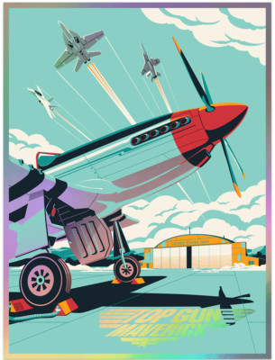 Wondercon 2023 Top Gun Mustang Maverick Movie Foil Poster Print Art ...