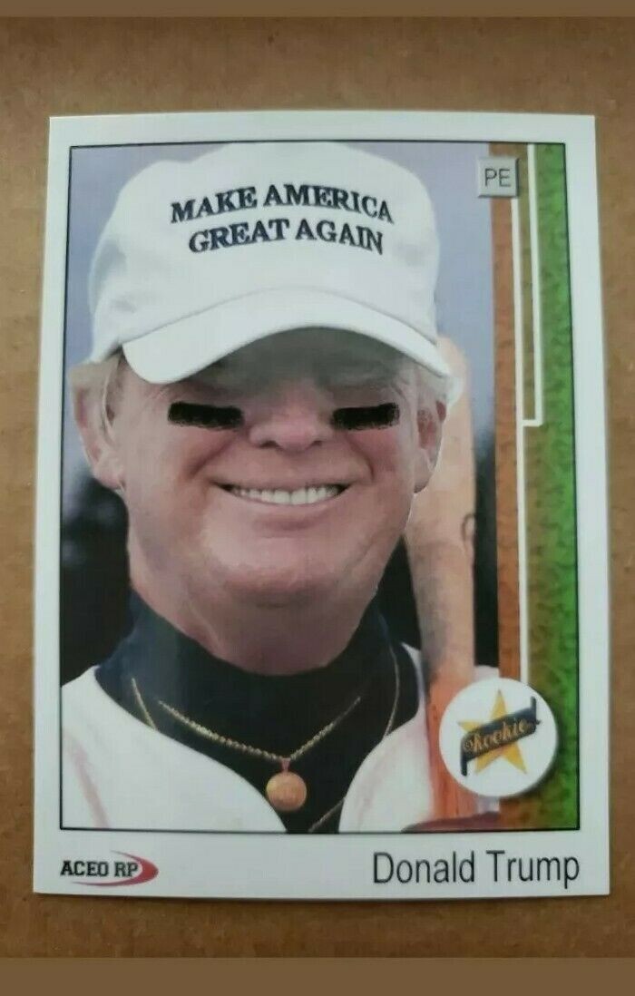 DONALD TRUMP Set of 4 ACEO Baseball Cards-52 & 85 Topps-89 Upper Deck ...