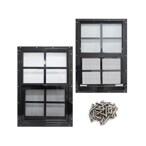 Shed Window with Screen 12x18", Tempered Glass for Safety & Ventilation ...