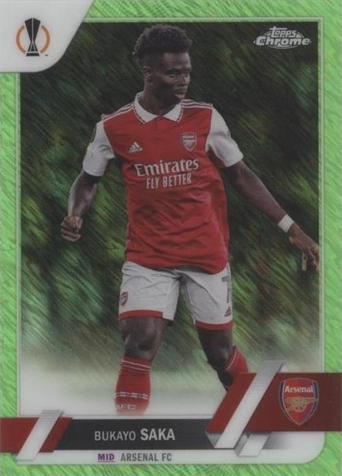 2022-23 Topps Chrome UEFA Club Competitions - Bukayo Saka #25 Neon ...