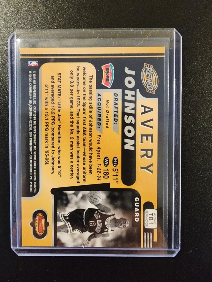 1996-97 Bowman's Best - Retro Atomic Refractor #TB1 Avery Johnson | eBay
