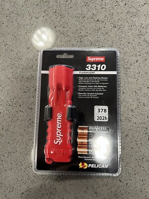NIB Supreme Pelican Red Flashlight 3310PL 378 Lumens AA Batteries ...
