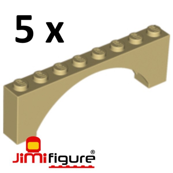 NEW 5 x LEGO Brick Arch 1x8x2 Tan 16577 Genuine Bulk Lot Yellow 8x1 ...