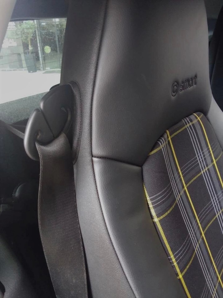 CAR SEAT COVERS (2 pcs) | Made for SMART | Black Leatherette with ...