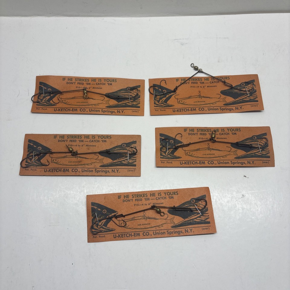 Vintage Bait Hooks Minnow Harness Crawdad U Ketch Em Co. New On Card NY ...