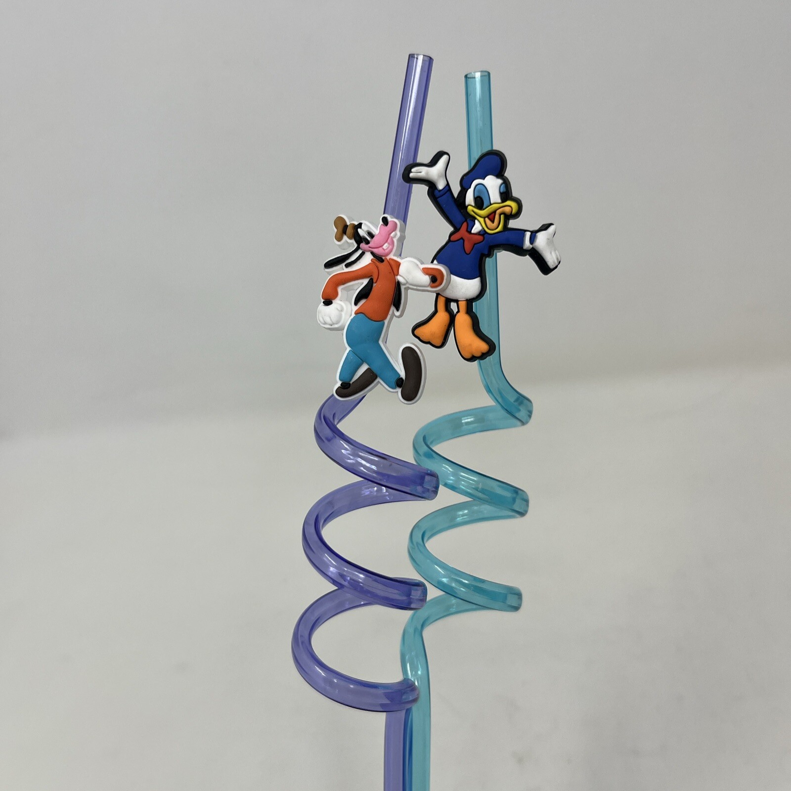 Set of 2 Swirl Plastic Disney Straws Donald Duck Goofy | eBay