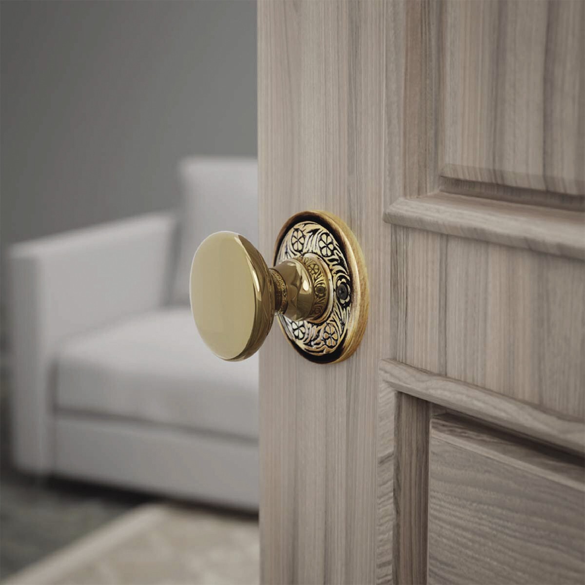 Pair of Victorian Rosette Cast Antique Brass Door Hardware Renovators ...