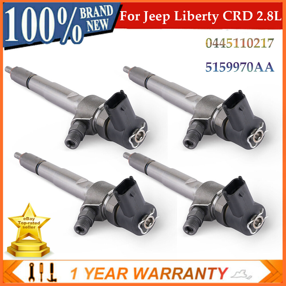 4X Fuel Injector 0445110217 For Jeep Liberty CRD 2.8L Diesel 2005-2006 ...