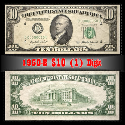 $10 Fancy Low Serial - 1950-B Federal Reserve Note - Cleveland | eBay