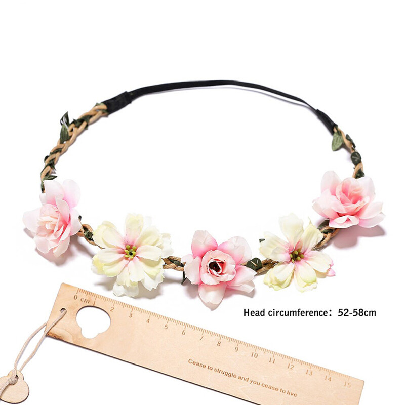 Flower Headband Head Garland Hair Band Crown Wreath Festival Boho Beach ...