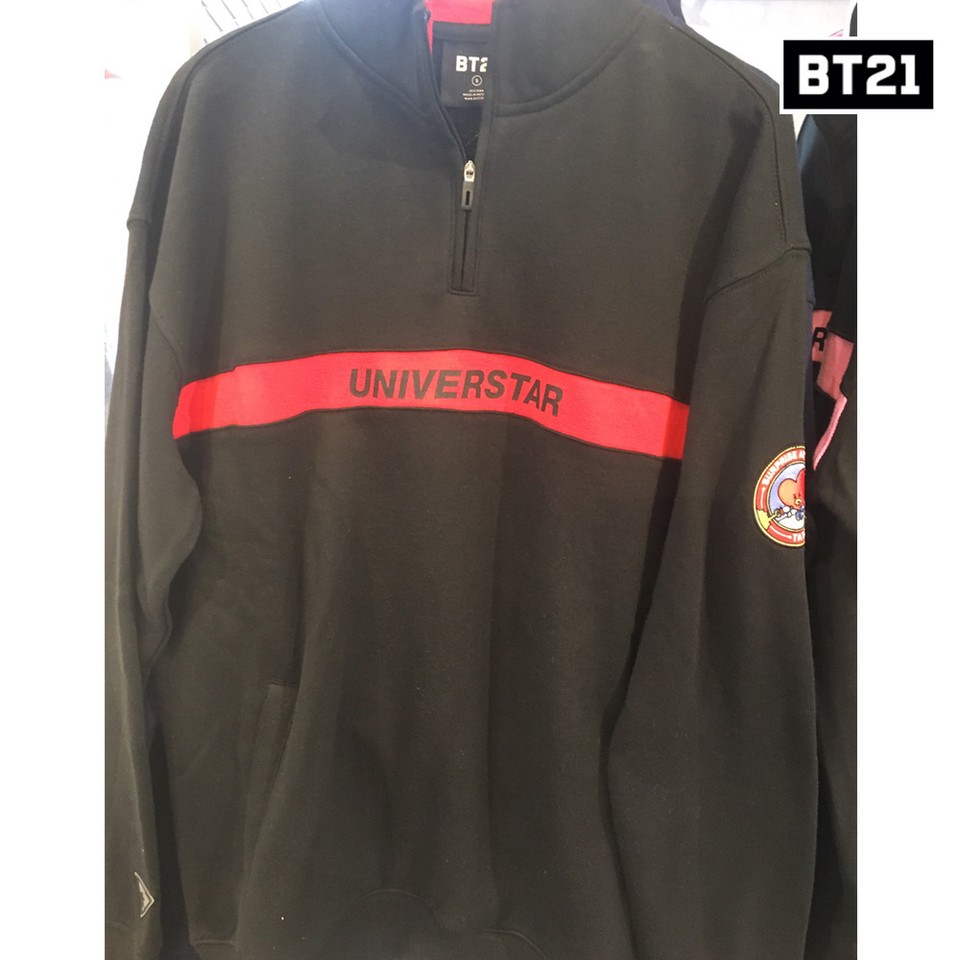 BTS BT21 Official Authentic Goods Adult Half Zip-up Sweat Shirts T ...