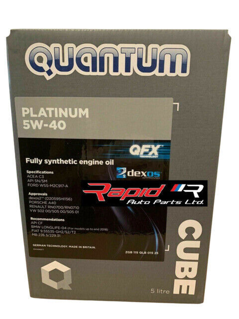 Quantum Platinum 5W-40 Fully Synthetic Engine Oil 5L for sale online | eBay