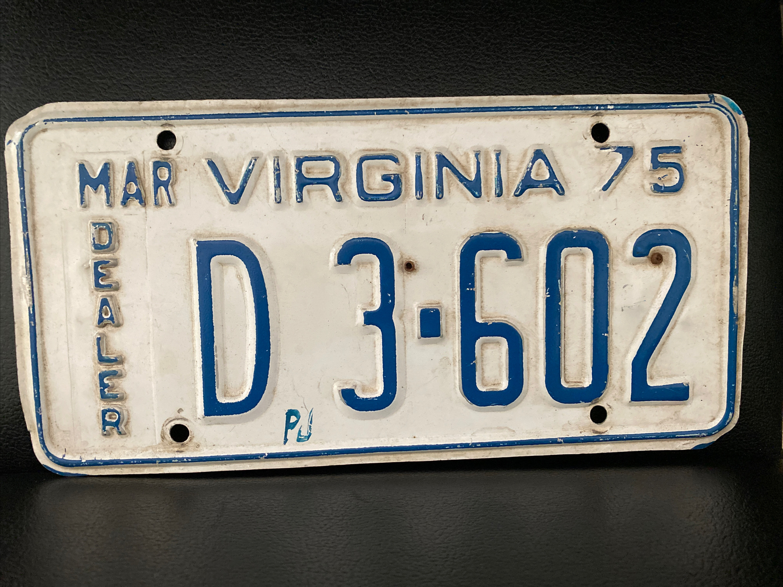 1975 Virginia Dealer License Plate-original - D-3-602 With Dealer ...
