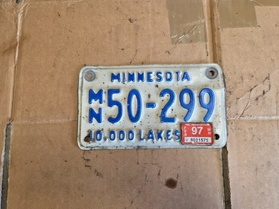 1997 Minnesota Motorcycle License Plate 50-299 | eBay