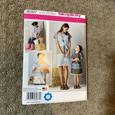 Misses/Girls Dress & Top Tunic Sewing Pattern/Simplicity 8087/SZ 3-8 ...