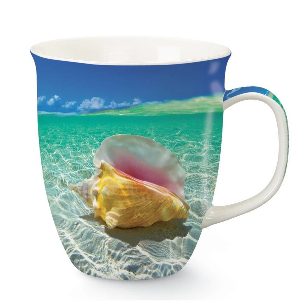 Colorful Conch Shells Beach Coffee Mug - Beach Theme Coffee Mug | eBay