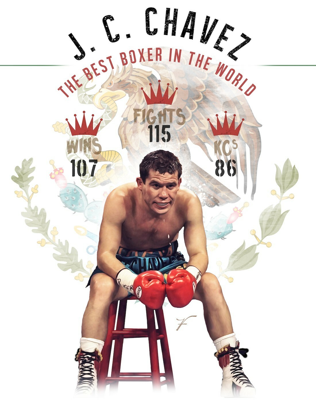 Julio Cesar Chavez Coat Of Arms Of Mexico 8x10 Picture Celebrity Print ...