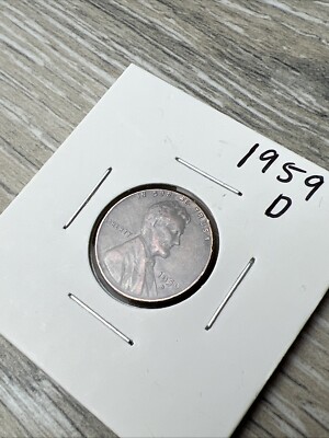 1959 Lincoln Penny D Mint Mark Double Die Letters On Rim Error Off ...
