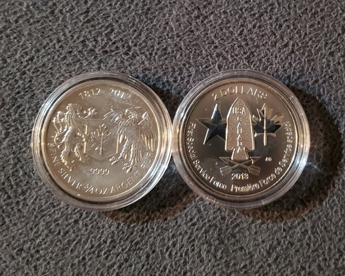 Rare 2013 Devils Bullet 2012 Shield Arms Canada .9999 Fine Silver Maple ...