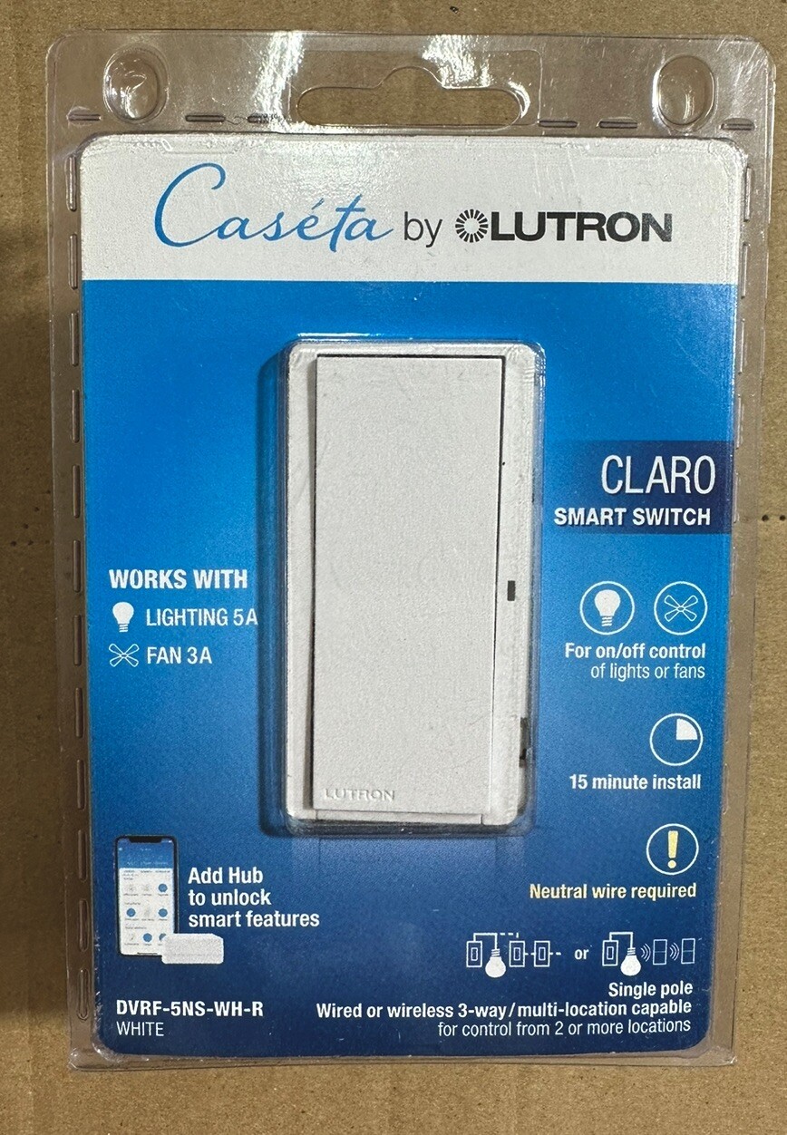 10 Pcs Lutron Caseta Claro Smart Lighting Switch DVRF-5NS-WH-R - White ...