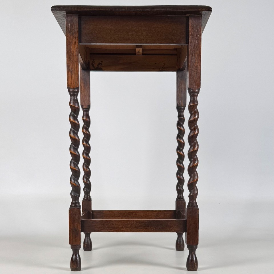 Antique 20th Century Barley Twist Side Table In Oak ( REF AF-4631 ) | eBay UK