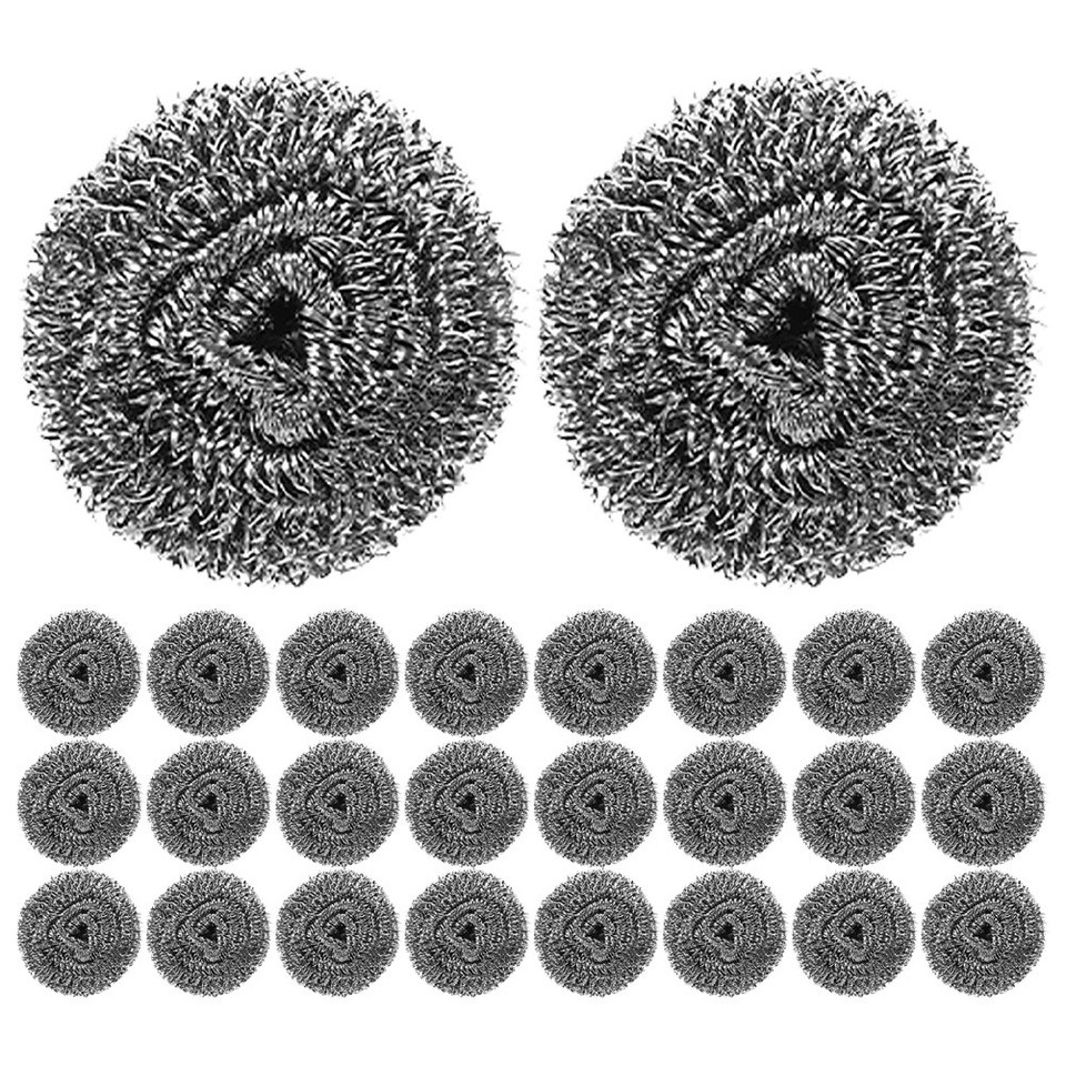 48pcs Steel Wire Dish Cleaning Scrubber Heavy Duty Steel Wire Scrubbers ...