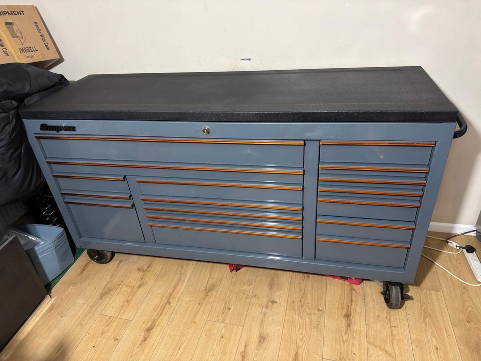 Snap On Toolbox Roll Cab 73" Storm Grey Armoured Rhino Worktop KRA2423 ...