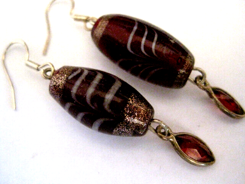 LARGE STG.SILVER ANT/VINTAGE HAND MADE MURANO GLASS,GENUINE GARNET ...