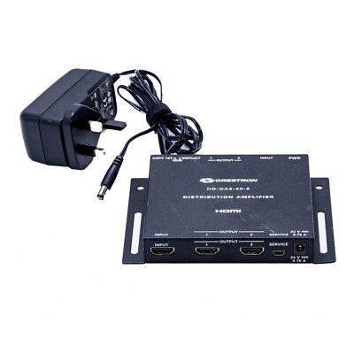 Crestron HD-DA2-4K-E 1:2 4K HDMI Video Distribution Amplifier DA + PSU ...