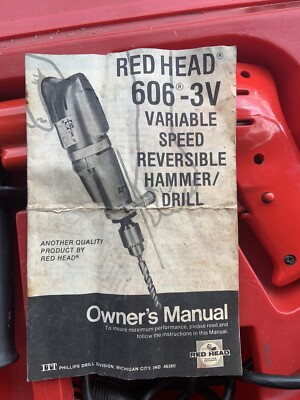 Vintage Red Head 606-3 Hammer Drill in Good Working Condition | eBay
