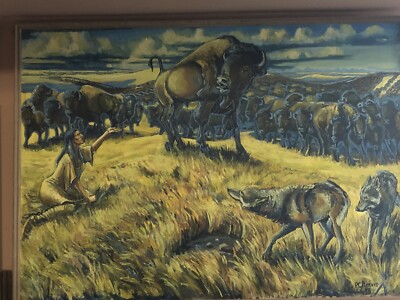 The Buffalo God large Blackfeet original Oil on Canvas@ the RockyMtns ...